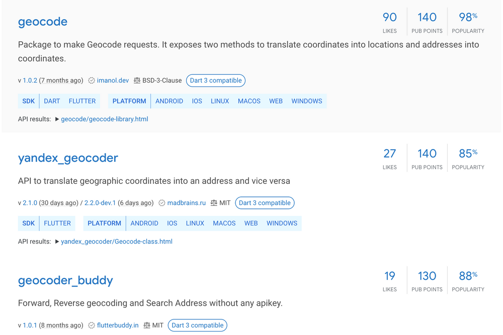 Reverse geocoding in Flutter
